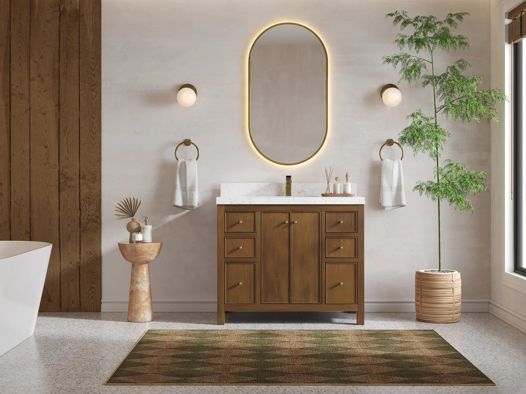 Zero-Waste Ideas to Decorate Your Natural Wood Vanity