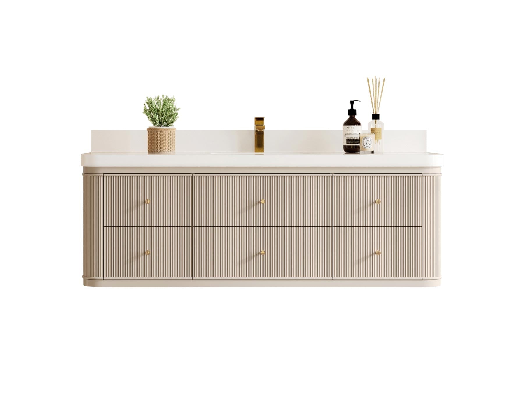 Hampton Floating 60 in. W x 22 in. D Single Sink Bathroom Vanity ...